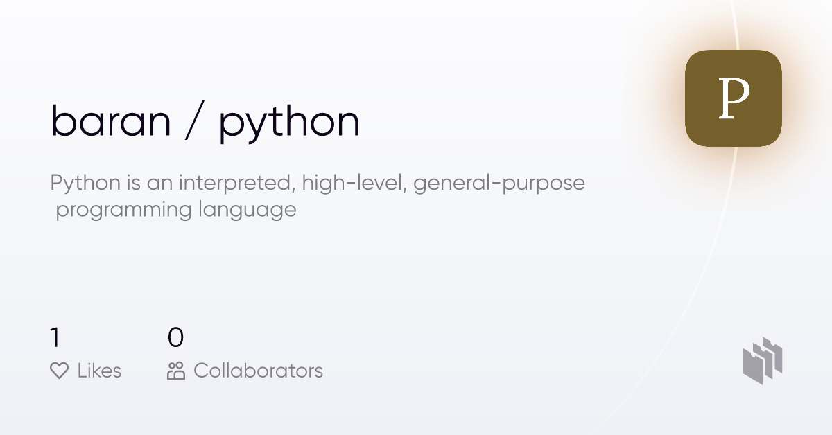 baran/python: Python is an interpreted, high-level, general-purpose programming language