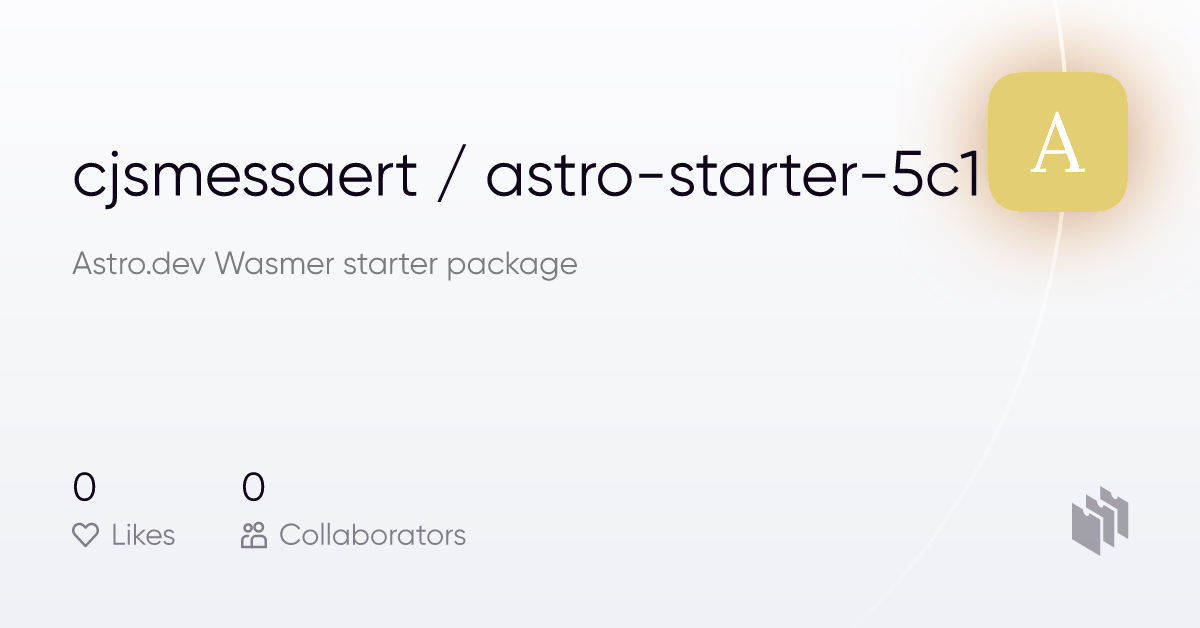 cjsmessaert/astro-starter-5c1: Astro.dev Wasmer starter package