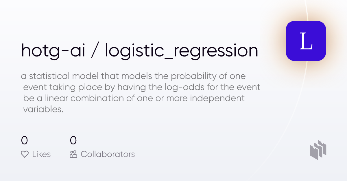 hotg-ai/logistic_regression: a statistical model that models the ...
