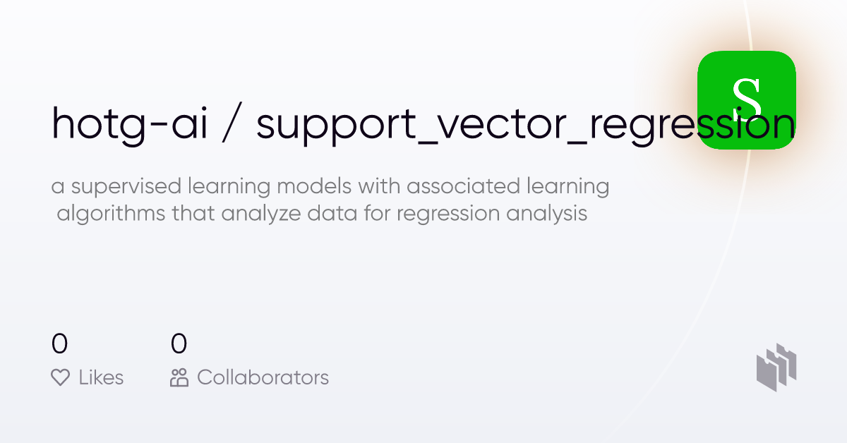 hotg-ai/support_vector_regression: a supervised learning models with associated learning ...
