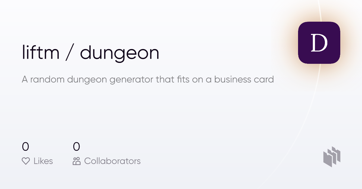 liftm/dungeon: A random dungeon generator that fits on a business card