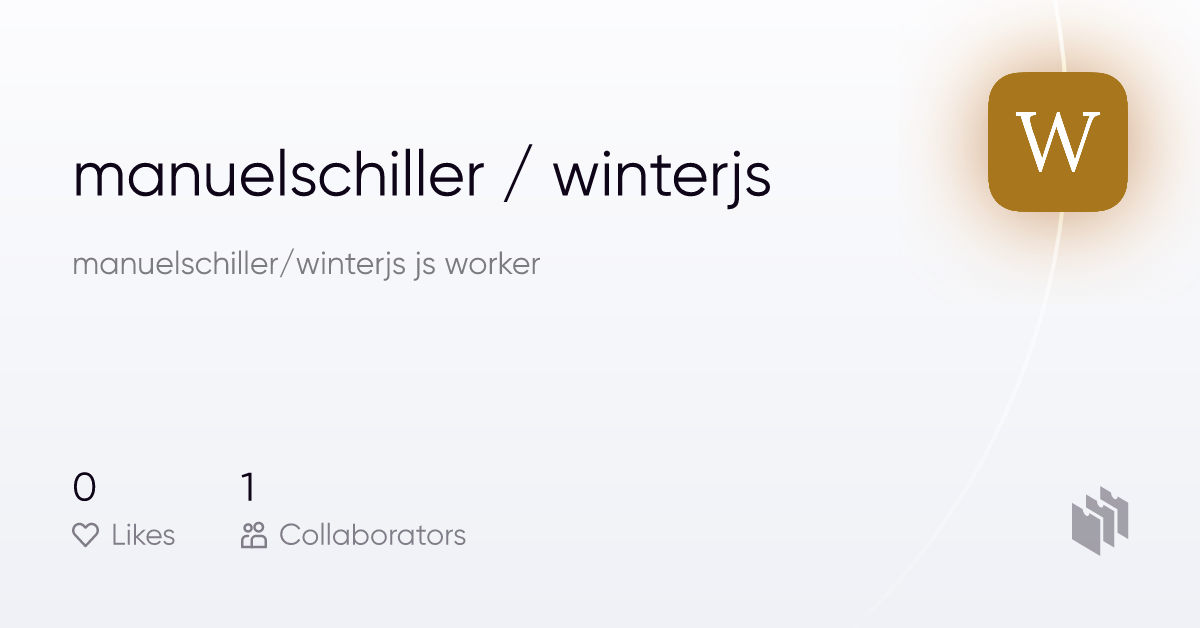 manuelschiller/winterjs: manuelschiller/winterjs js worker