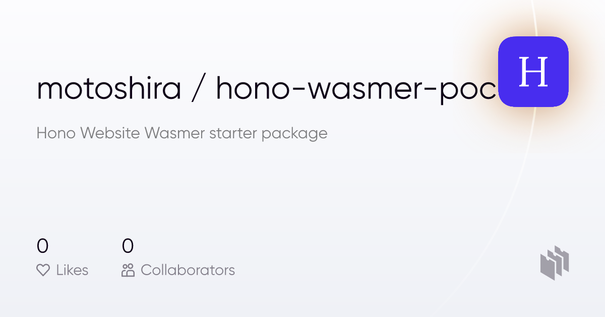 motoshira/hono-wasmer-poc: Hono Website Wasmer starter package