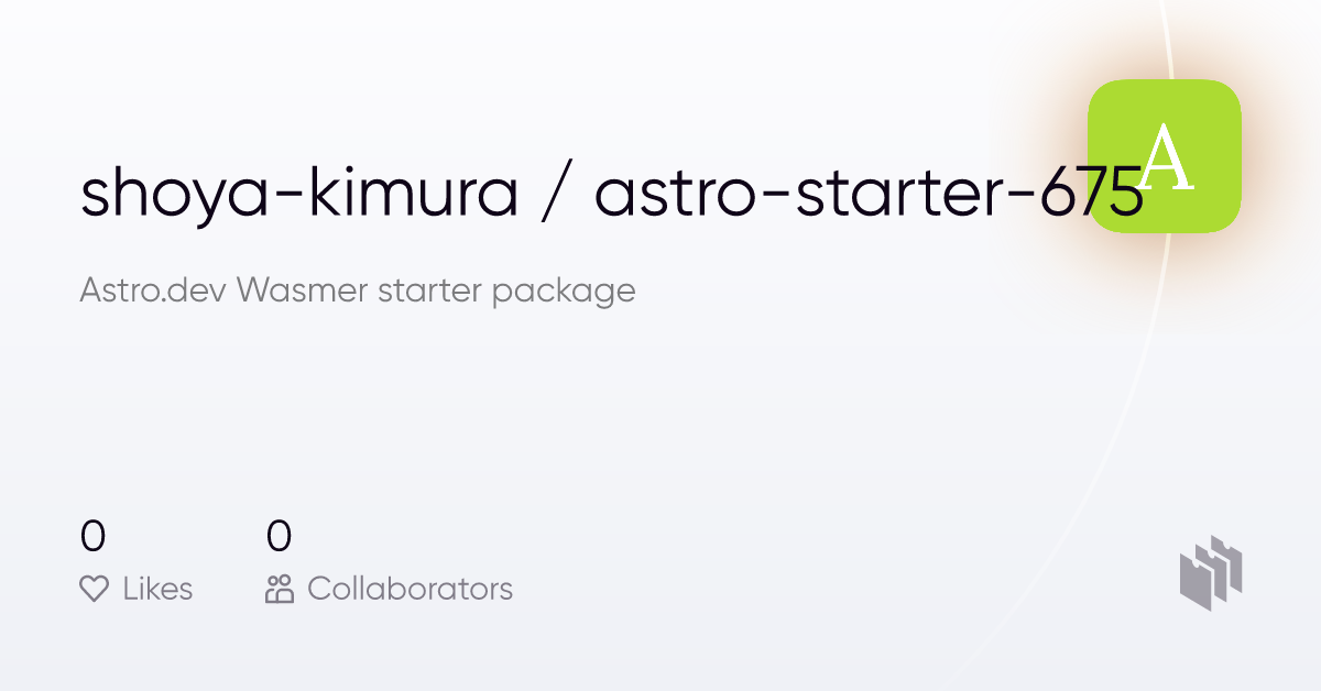 shoya-kimura/astro-starter-675: Astro.dev Wasmer starter package