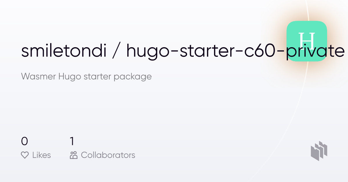 smiletondi/hugo-starter-c60-private - wasmer