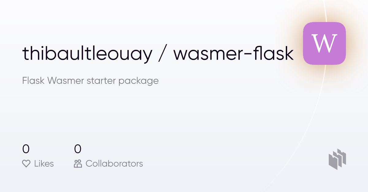 thibaultleouay/wasmer-flask: Flask Wasmer starter package