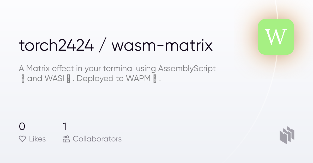 torch2424/wasm-matrix: A Matrix effect in your terminal using ...