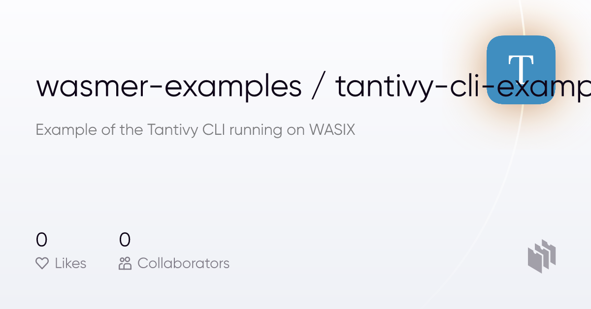 wasmer-examples/tantivy-cli-example: Example of the Tantivy CLI running on WASIX